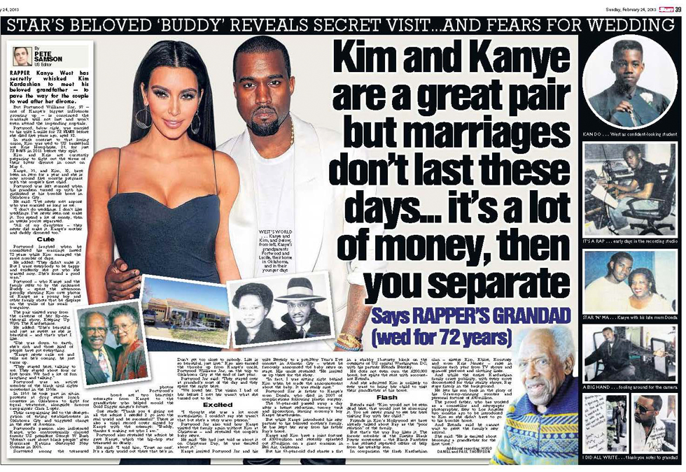 Kanye West’s grandfather gives his blessing for the rapper to marry Kim ...
